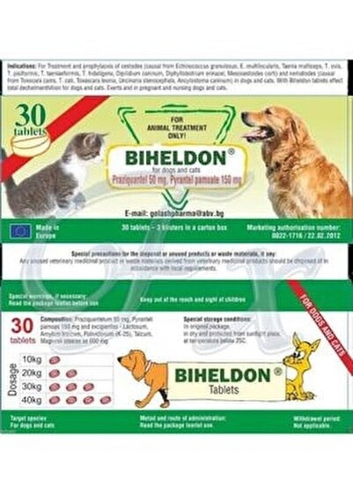 Biheldon Kedi Ve Köpek İç Parazit Tableti Mama %20 İndirimli - Gardrops