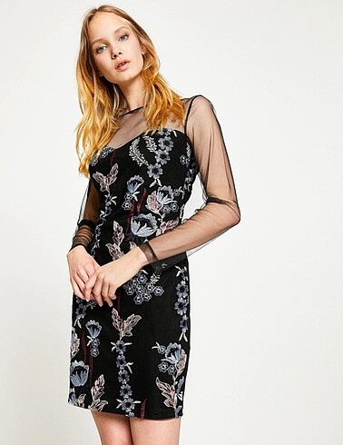 Koton Party Wear Cicekli Elbise Koton Kısa Elbise %20 İndirimli - Gardrops